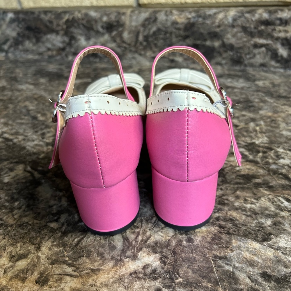 Pink Barbie Goth Mary Jane Heels - Gem